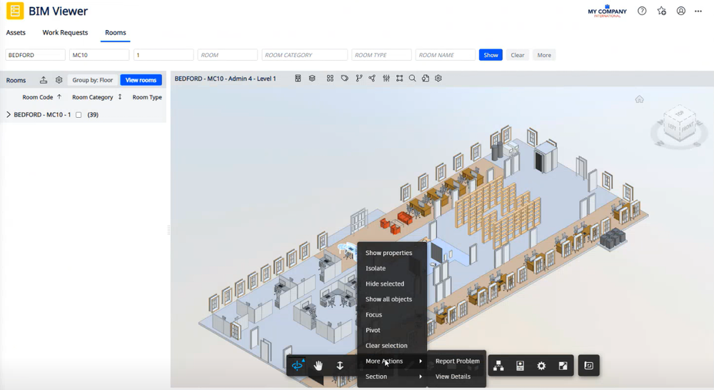Review the Work Request List in the BIM Viewer