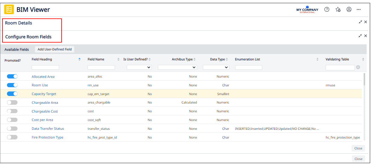 Review and Edit Room Details from the BIM Model