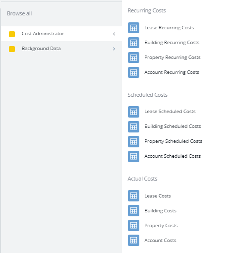 Recurring, Scheduled, or Actual Costs by Lease, Building, Property, or ...