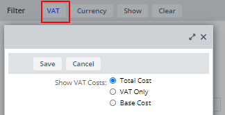 Selecting VAT Cost Types and Currencies for Lease and Property Reports