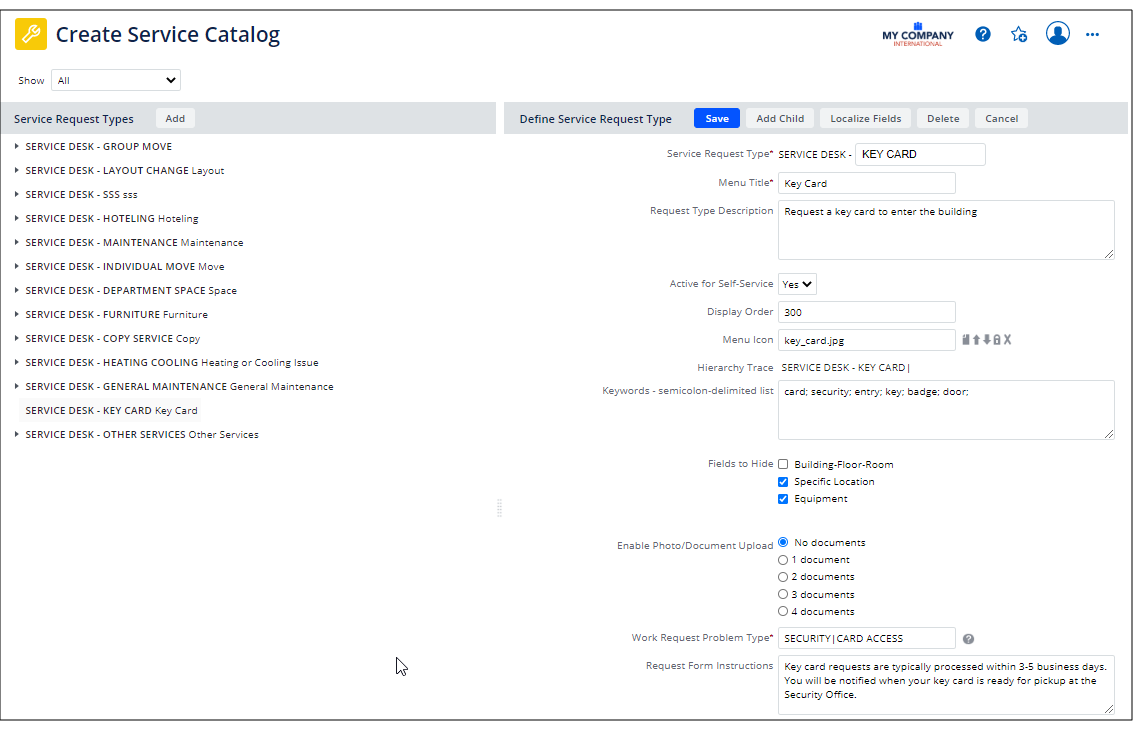 Create Service Catalog