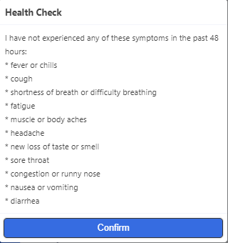 Attest to Health Before Checking in to Booked Workspace