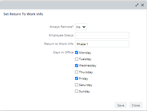 return to work policy example