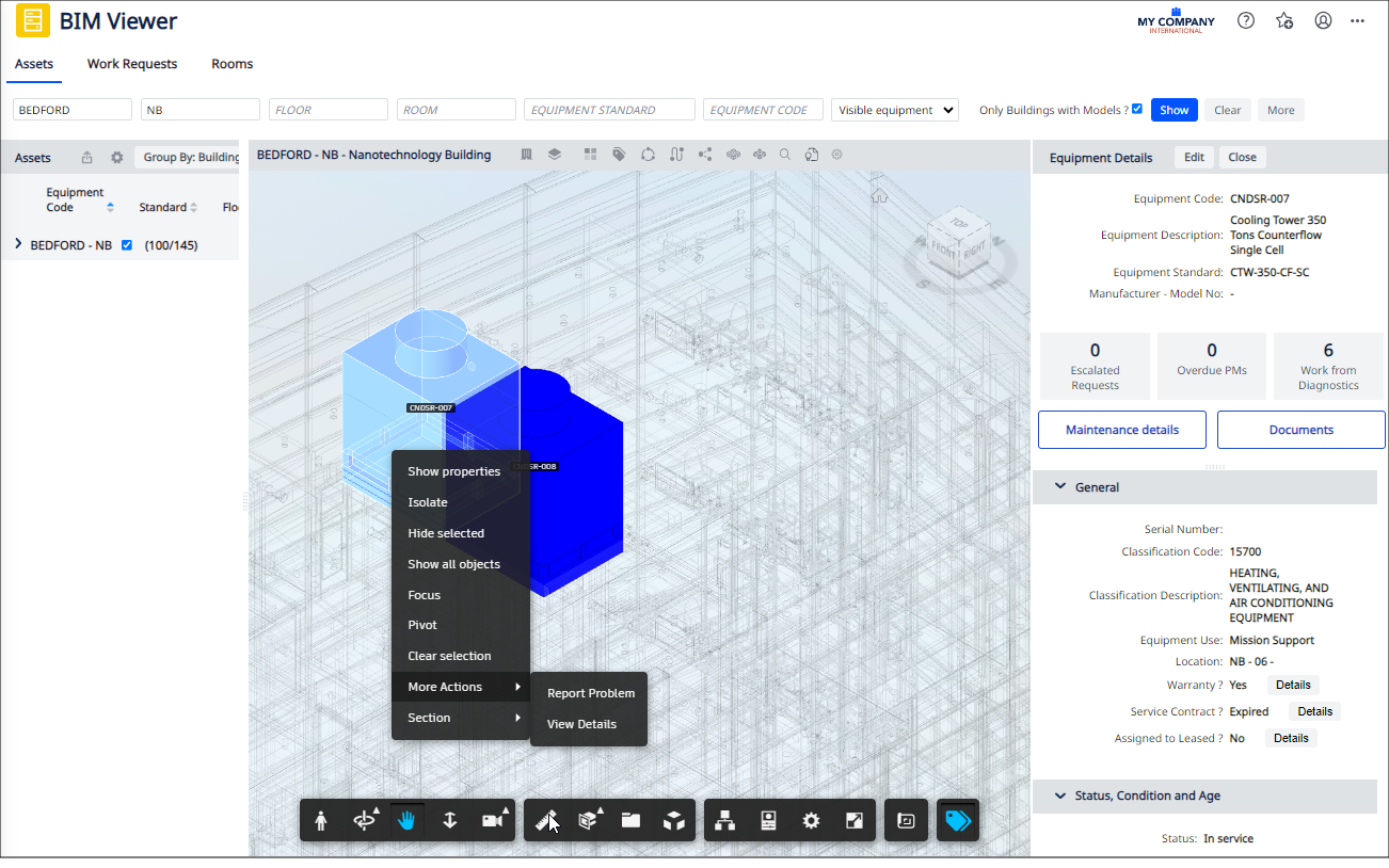 BIM Viewer: Take Actions Directly on Assets and Rooms