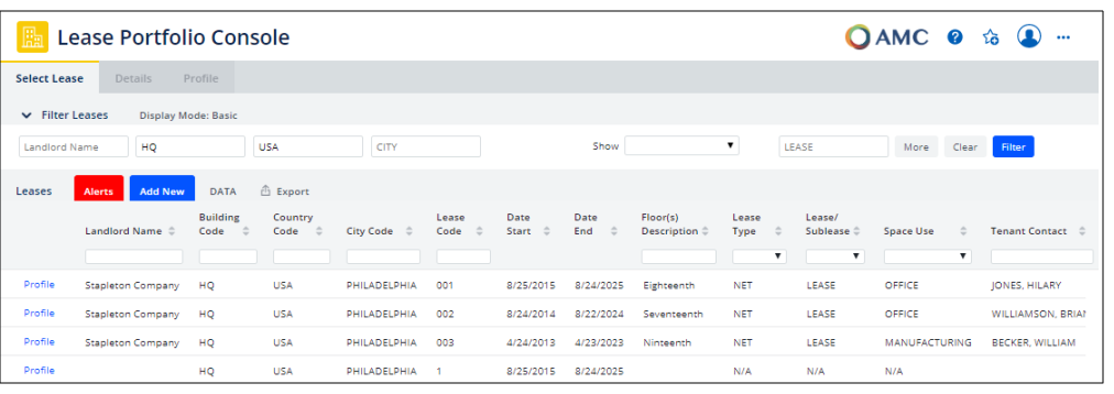 Lease Portfolio Console