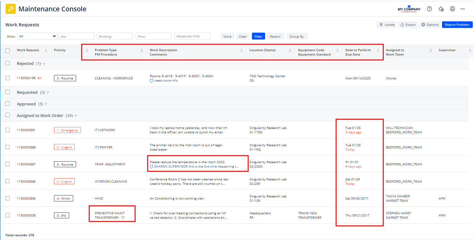 Maintenance Console UX Improvements: Main Page