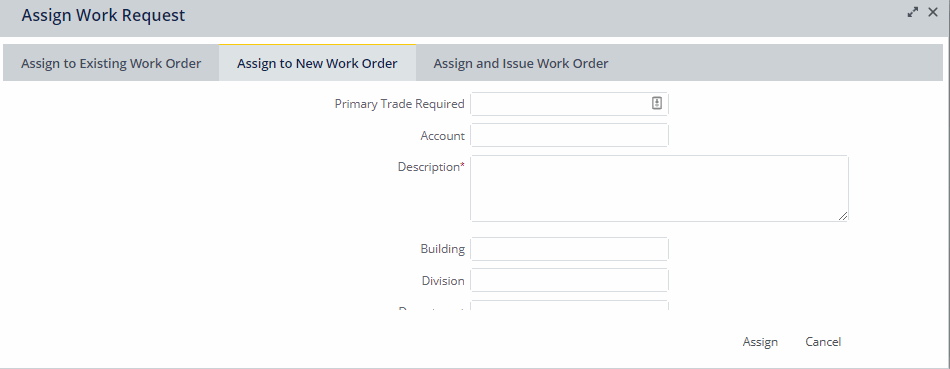 Assigning Work Requests to Work Orders