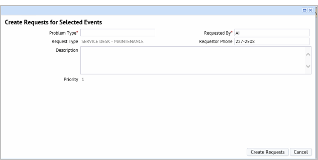 Creating Work Requests for Compliance Events