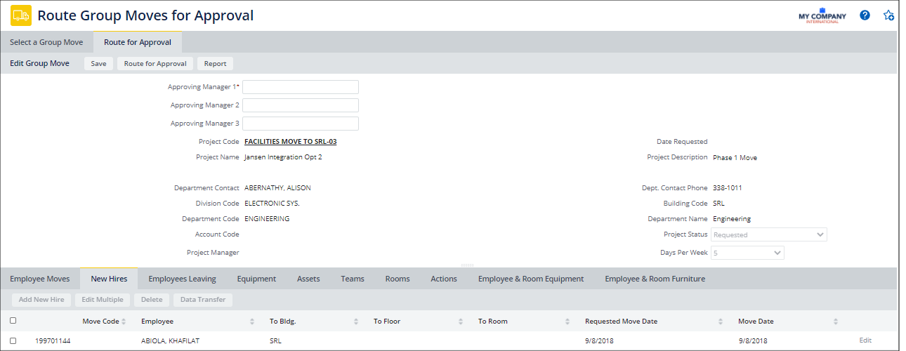 Route a Move for Approval