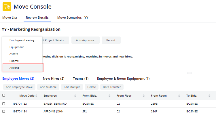 Creating and Editing Move Actions