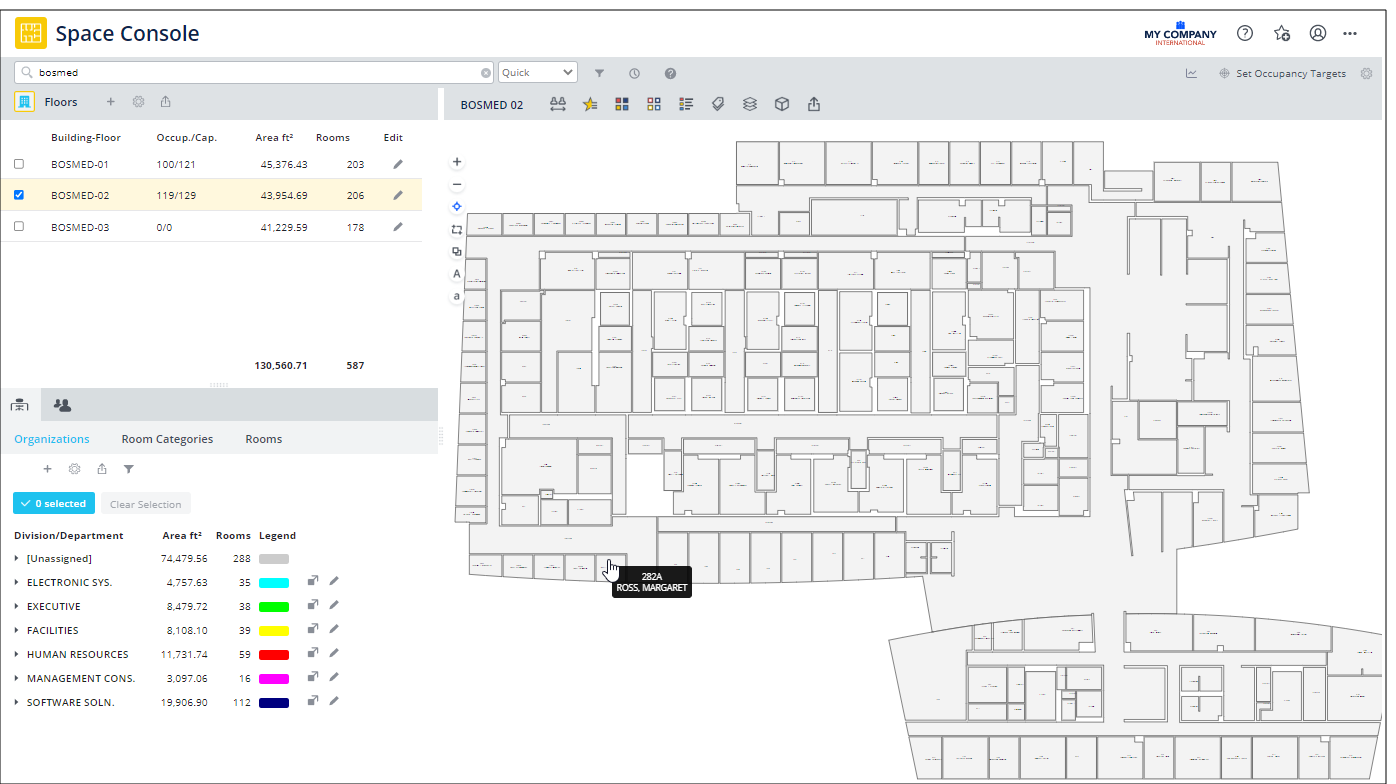 Working with Floor Plans in the Space Console