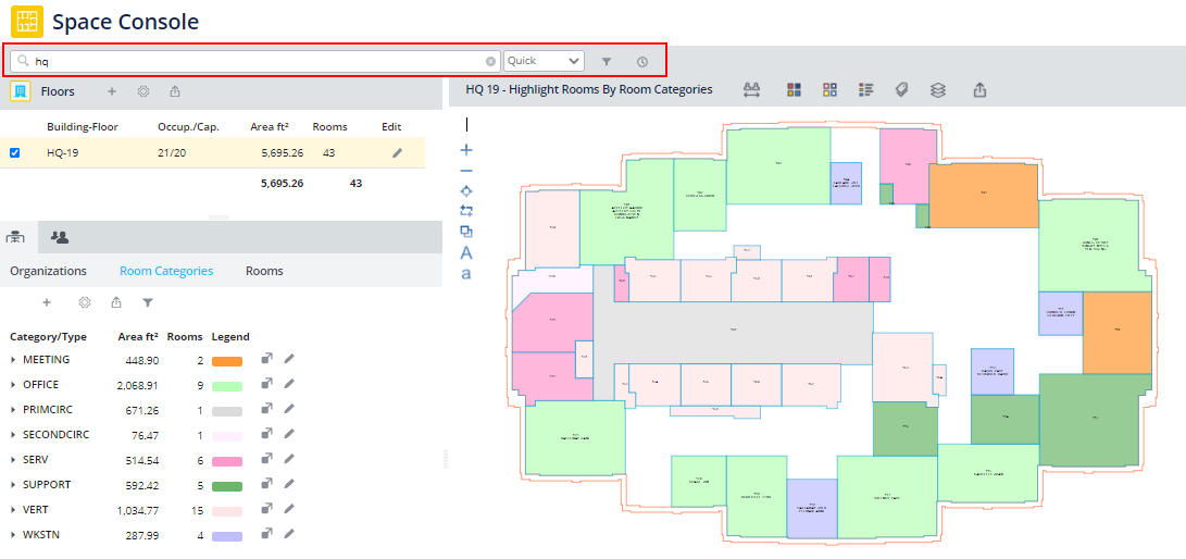 Space Console: Find the Data and Floor Plans that you Need