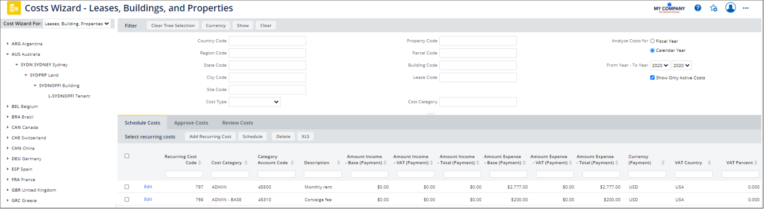 Cost Wizard Overview